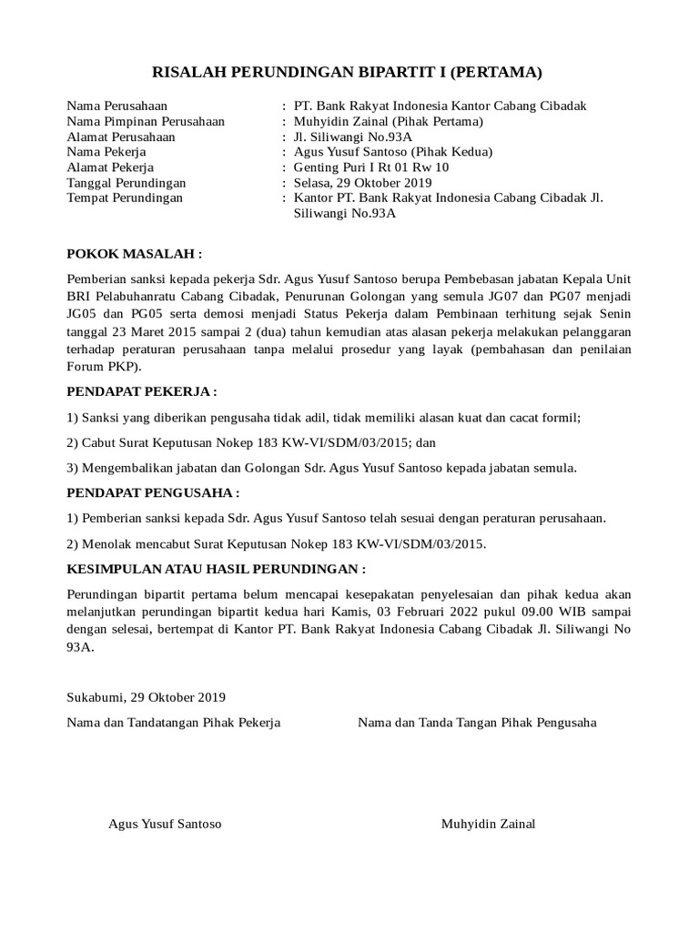 Risalah Bipartit AYS | PDF