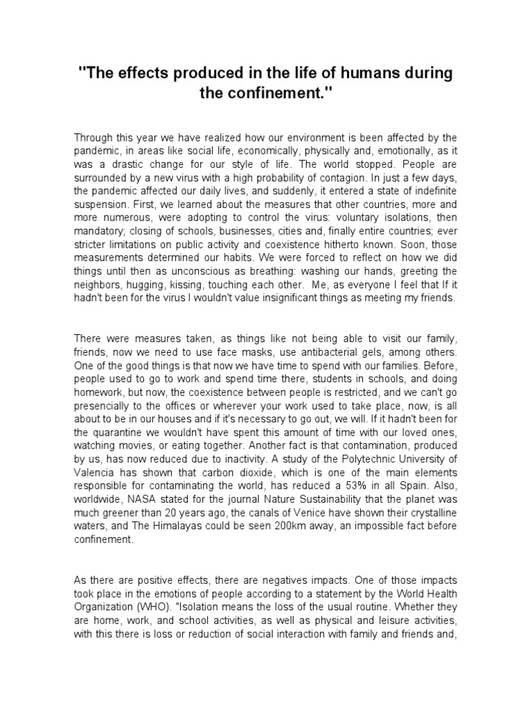 The Mask of The Emotions of People During The Confinement | PDF ...