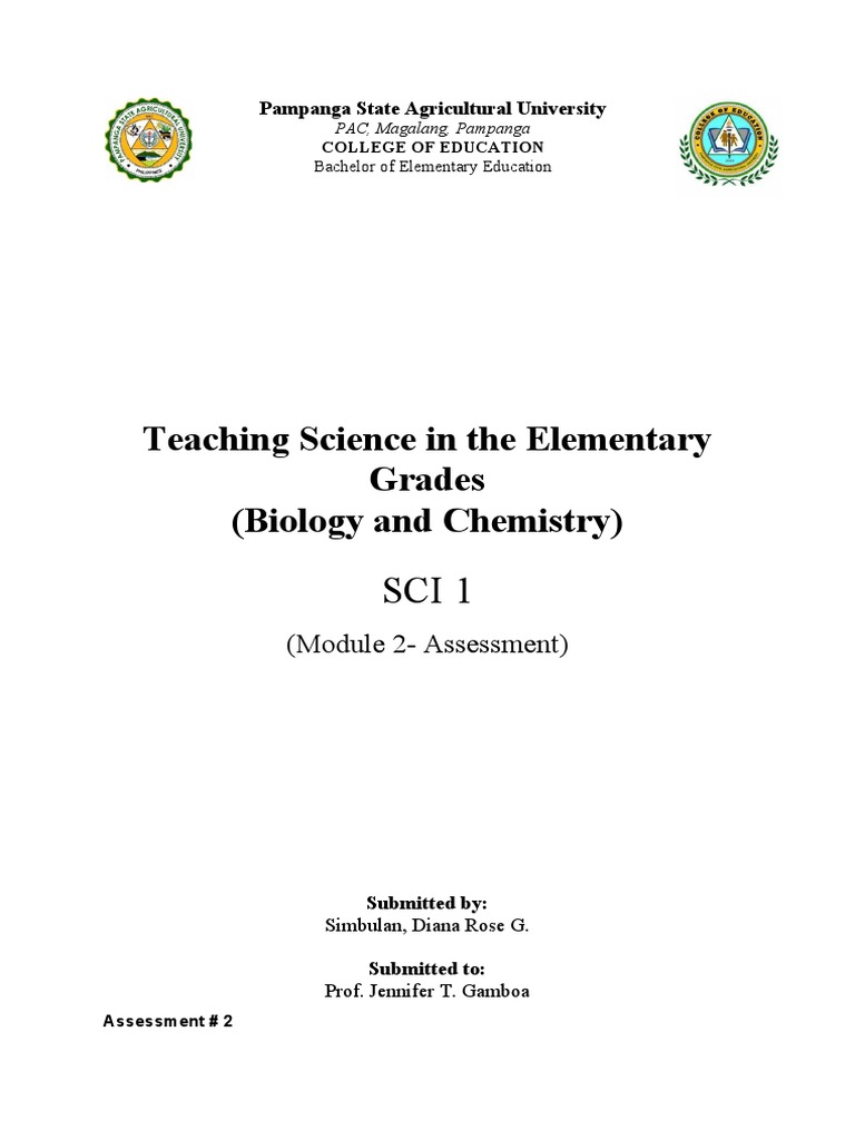 Teaching Science in The Elementary Grades (Biology and Chemistry) | PDF ...