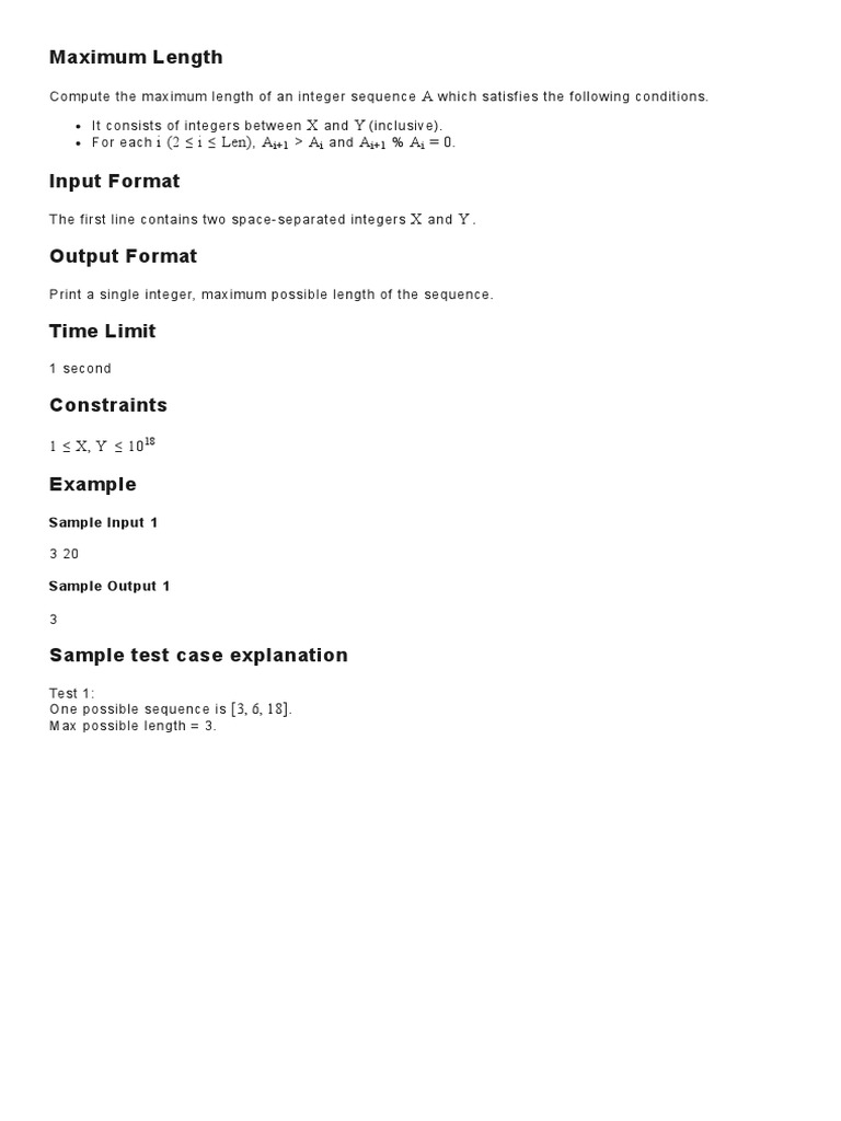 Maximum Length - PrepBytes | PDF