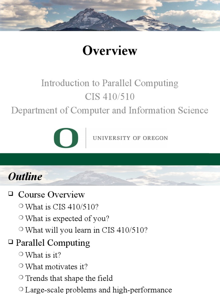 Introduction To Parallel Computing CIS 410/510 Department of Computer and Information Science ...