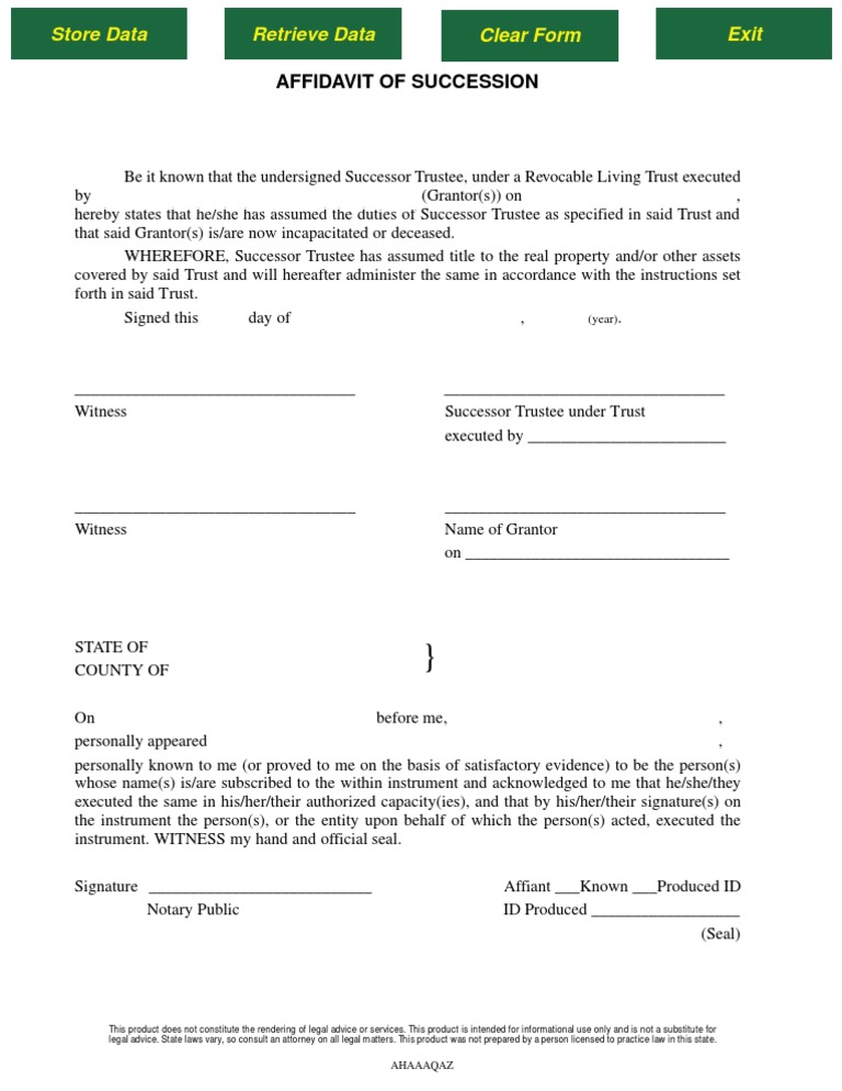 Affidavit of Succession | PDF | Trust Law | Affidavit