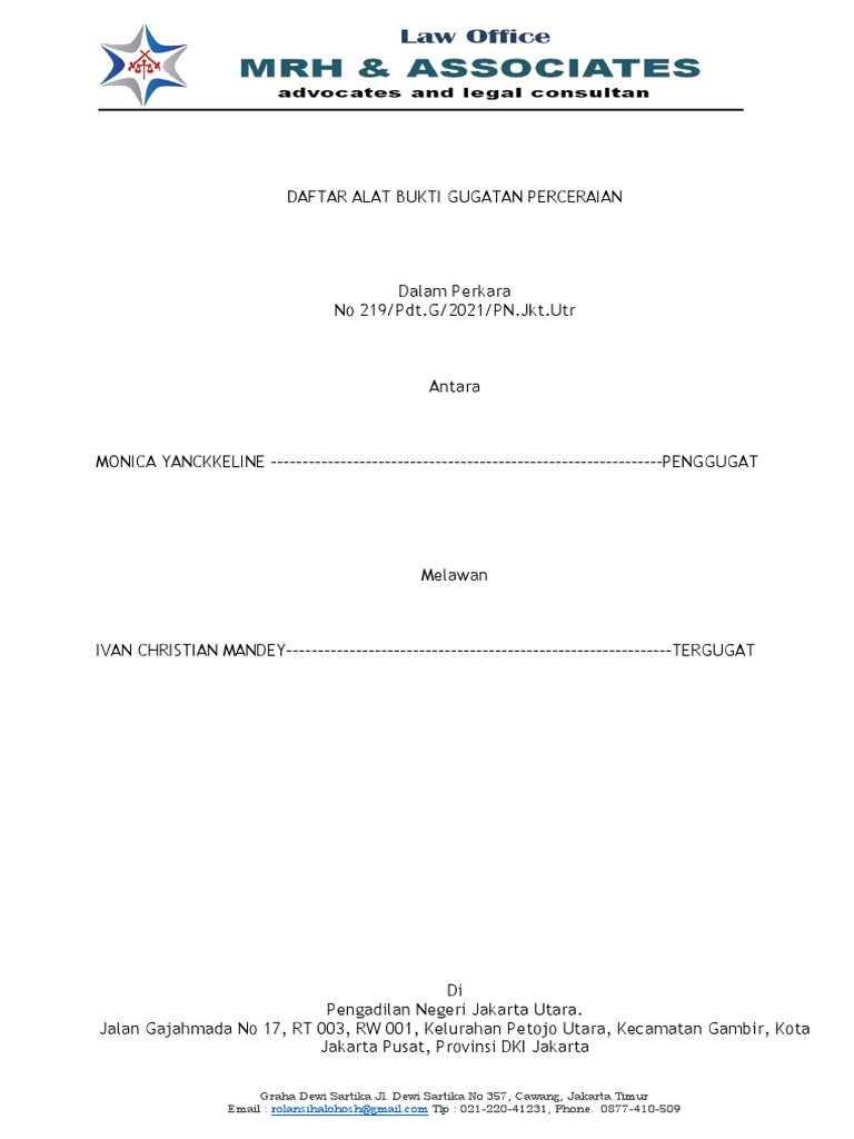 DAFTAR BUKTI 219 PDT PN JKT Utr | PDF