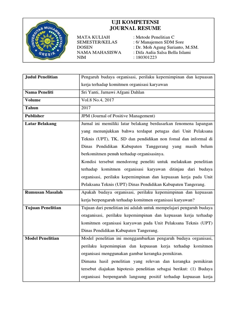 Bagaimana Resume Journal? Contoh Resume Journal Yang Disukai para Dosen ...
