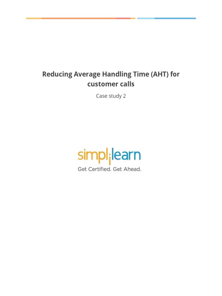 Case Study - Reducing AHT | PDF | Errors And Residuals | Analysis Of Variance
