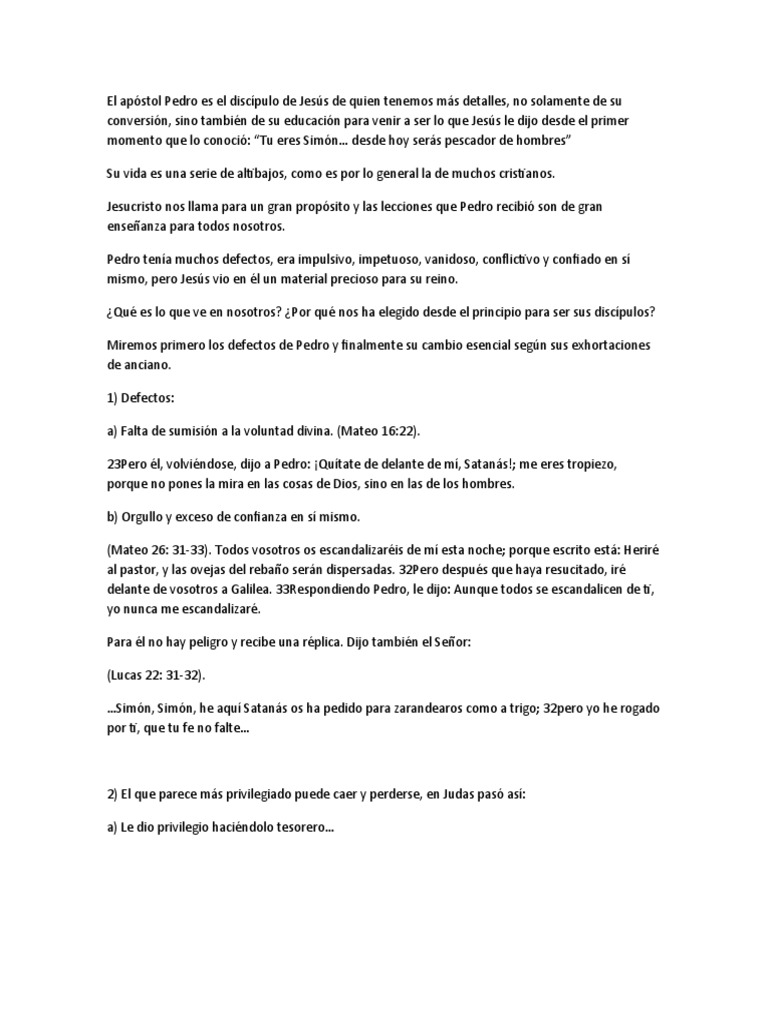 El Apóstol Pedro Es El Discípulo de Jesús de Quien Tenemos Más Detalles ...