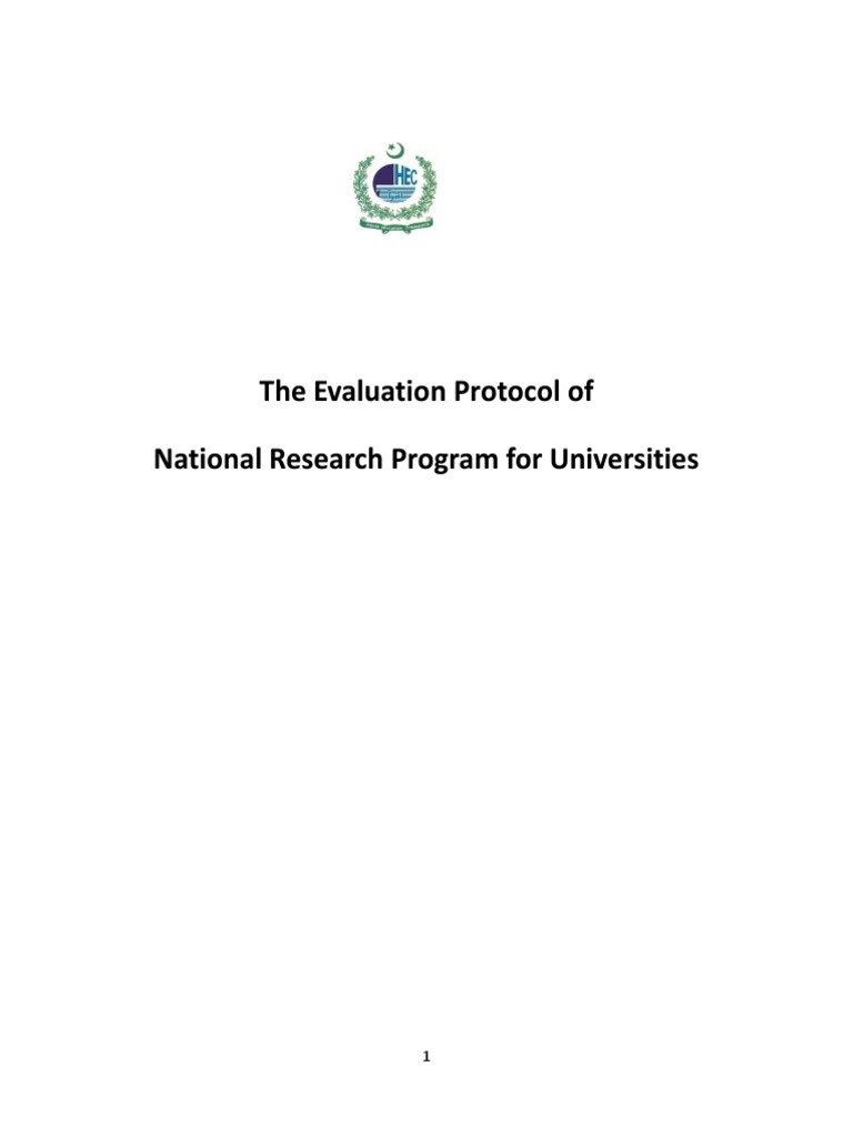 Protocol for the Evaluation and Selection of National Research Program ...