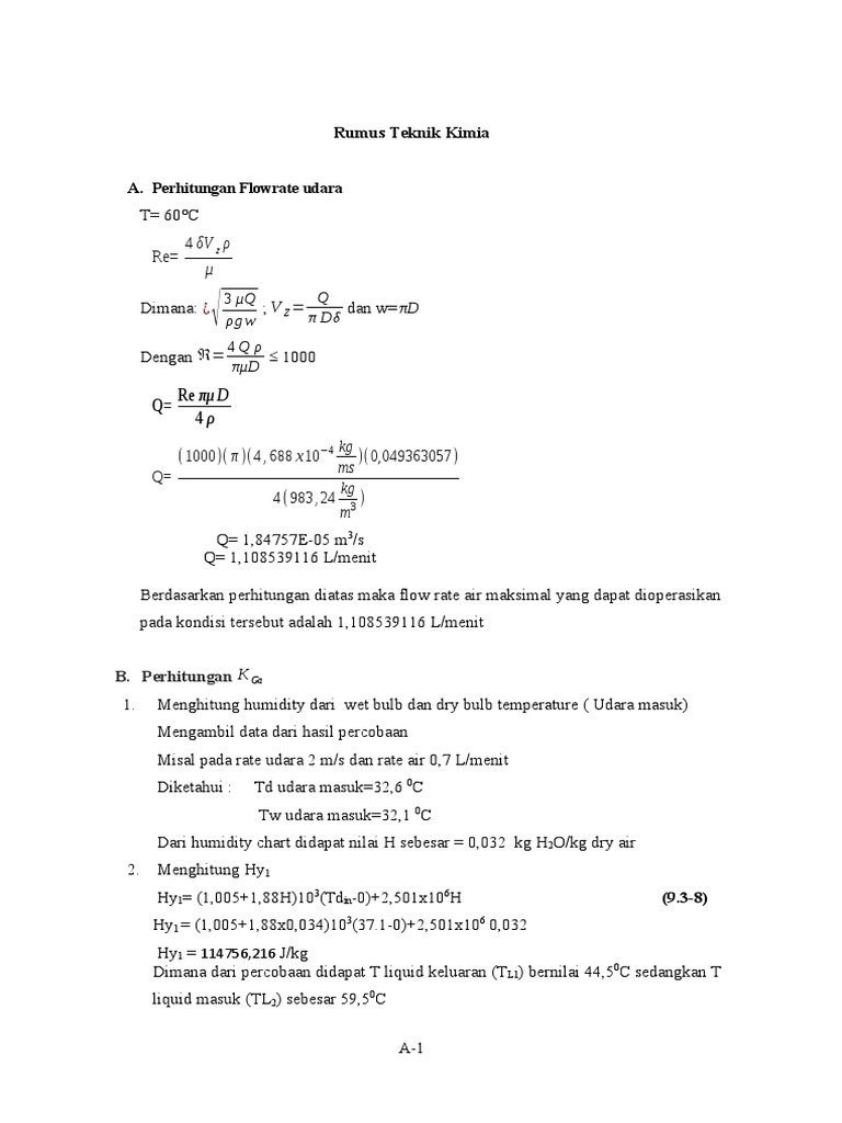 Rumus Teknik Kimia | PDF