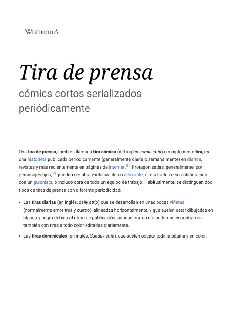 Tira de Prensa - Wikipedia, La Enciclopedia Libre | PDF | Tiras cómicas ...