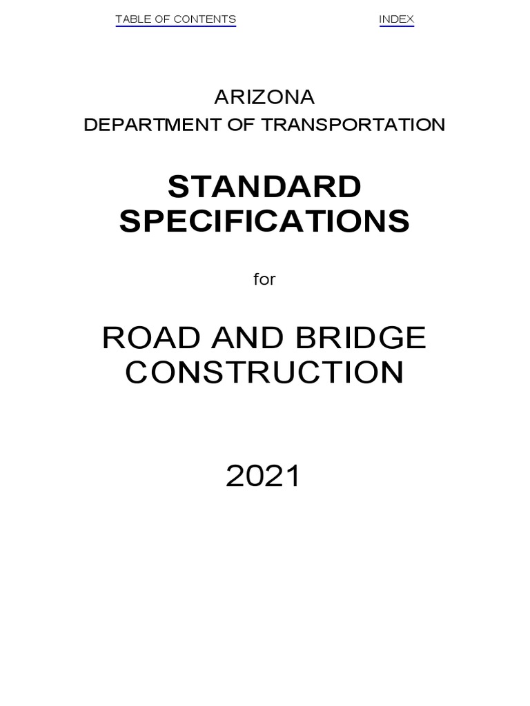 ADOT 2021 Road and Bridge Construction Spec | PDF | Concrete | Road Surface