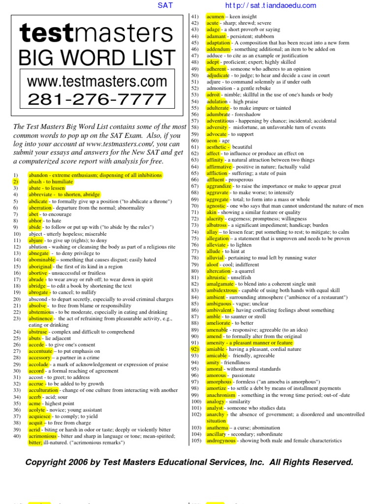 Sat Word List | PDF