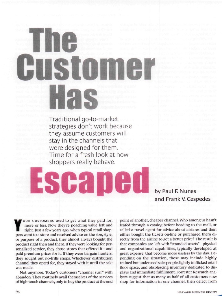 The Customer Has Escaped | PDF | Sales | Consumer Behaviour