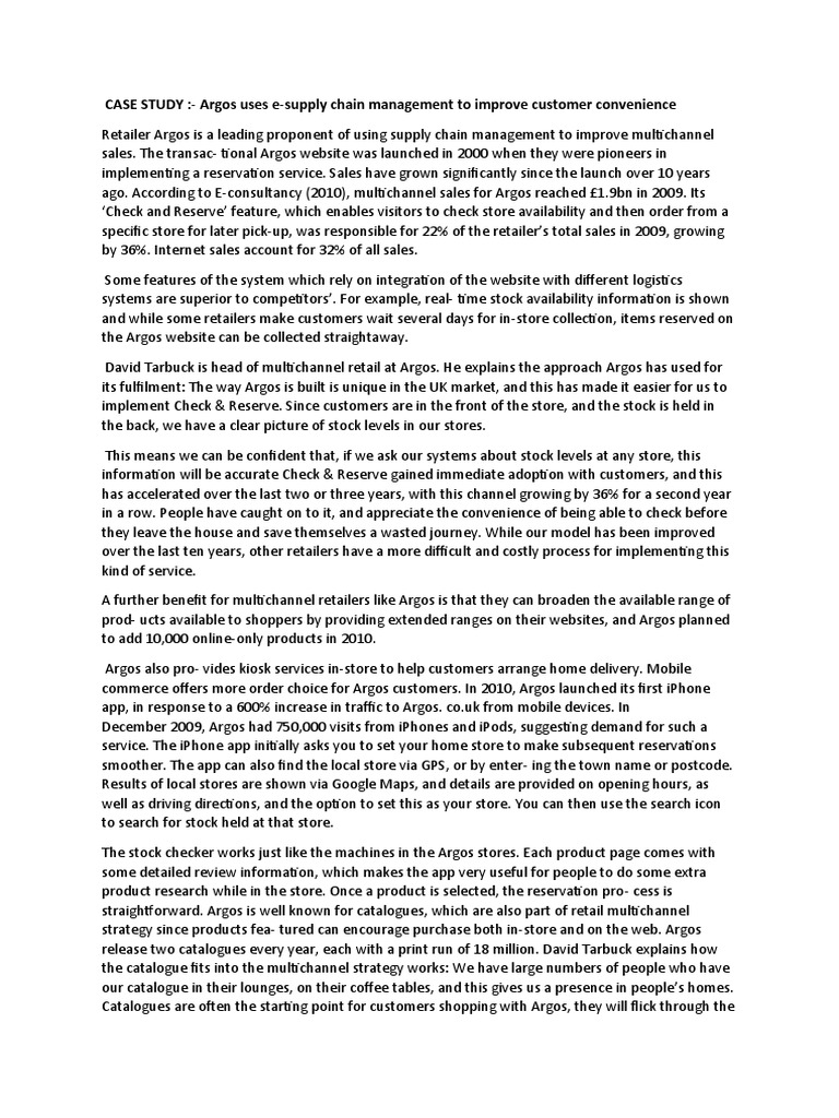 CASE STUDY - Argos | PDF | Retail | Mobile App