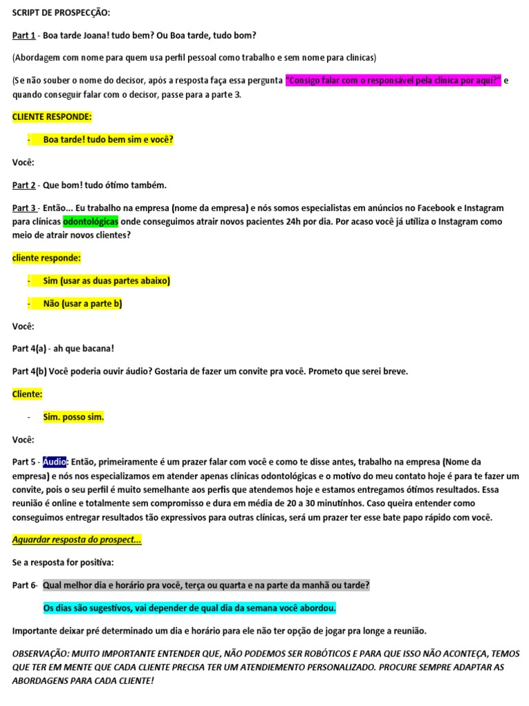 Script de Abordagem | PDF