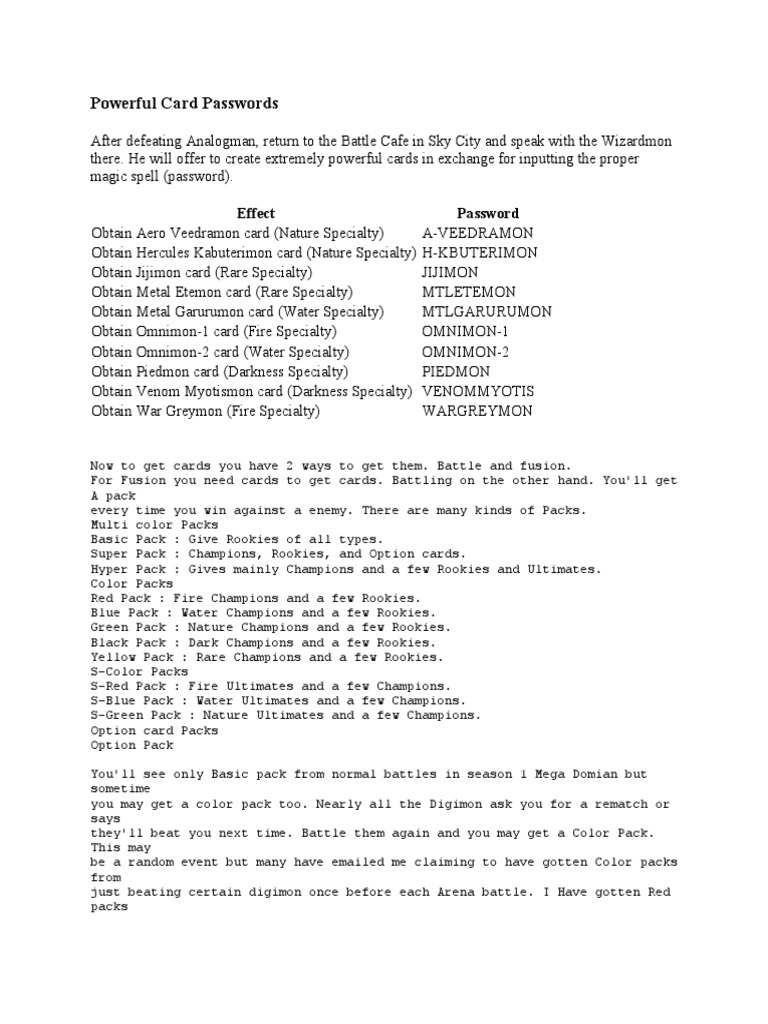Digimon Walkthrough | PDF | Works
