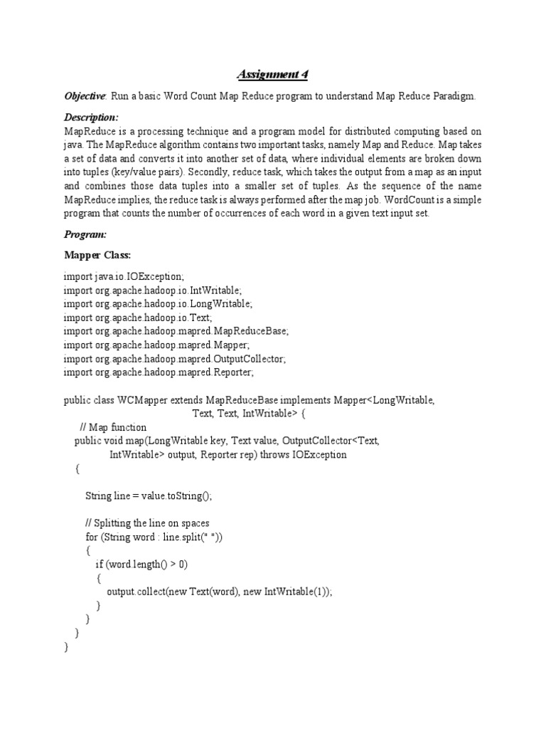 Exp 4 Word Count | PDF | Map Reduce | Computer Science