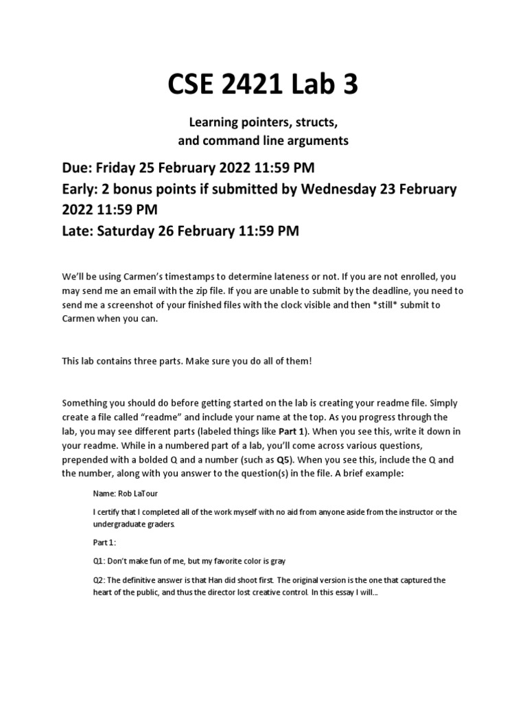 2421 Lab 3 | PDF | Computer File | Command Line Interface