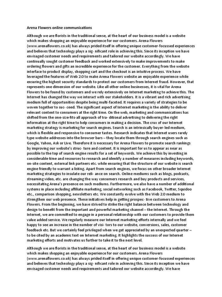 Case Study - Arena | PDF | Digital Marketing | Internet