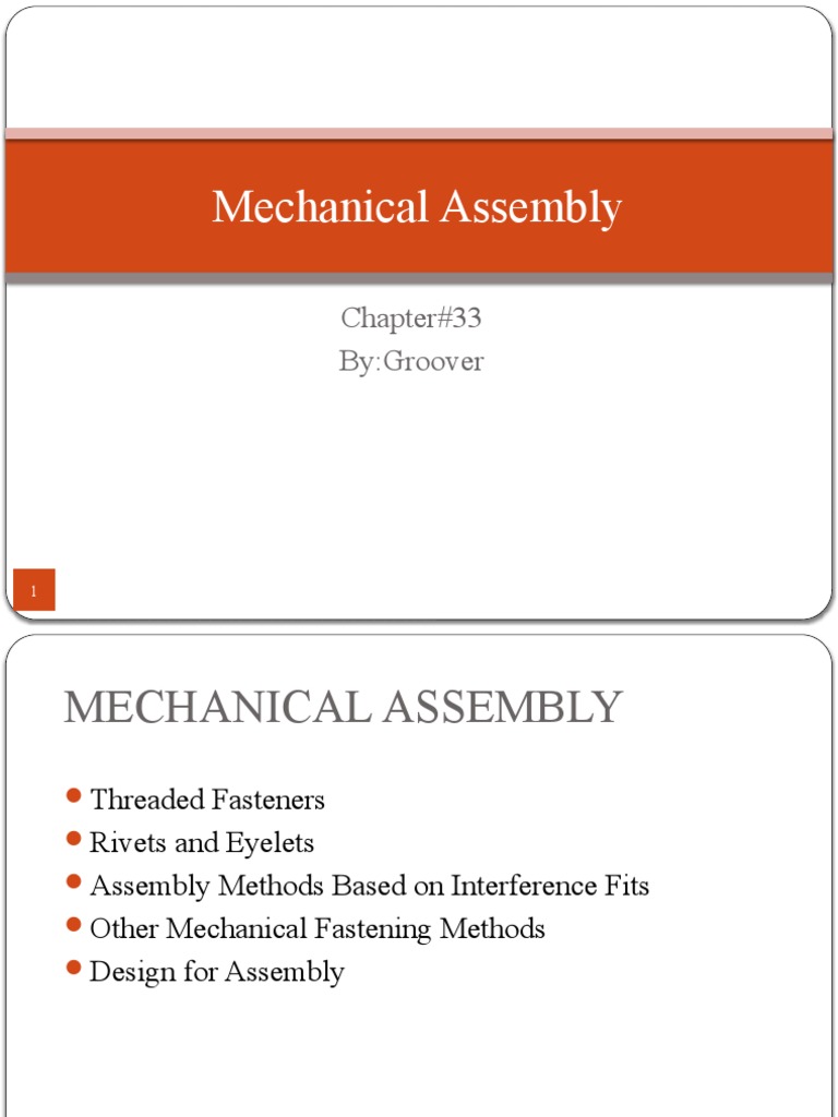 CH 32-Mechanical Assembly | PDF | Screw | Rivet