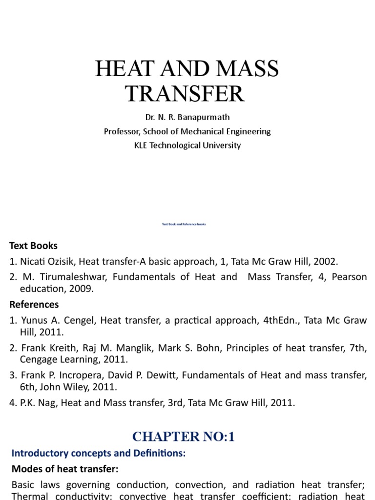 Fundamentals of Heat and Mass Transfer | PDF | Heat Transfer | Thermal ...