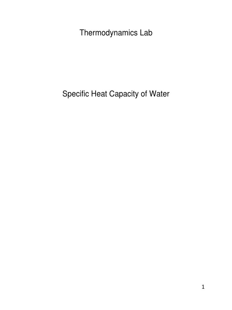 Specific Heat Capacity of Water | PDF | Heat | Temperature