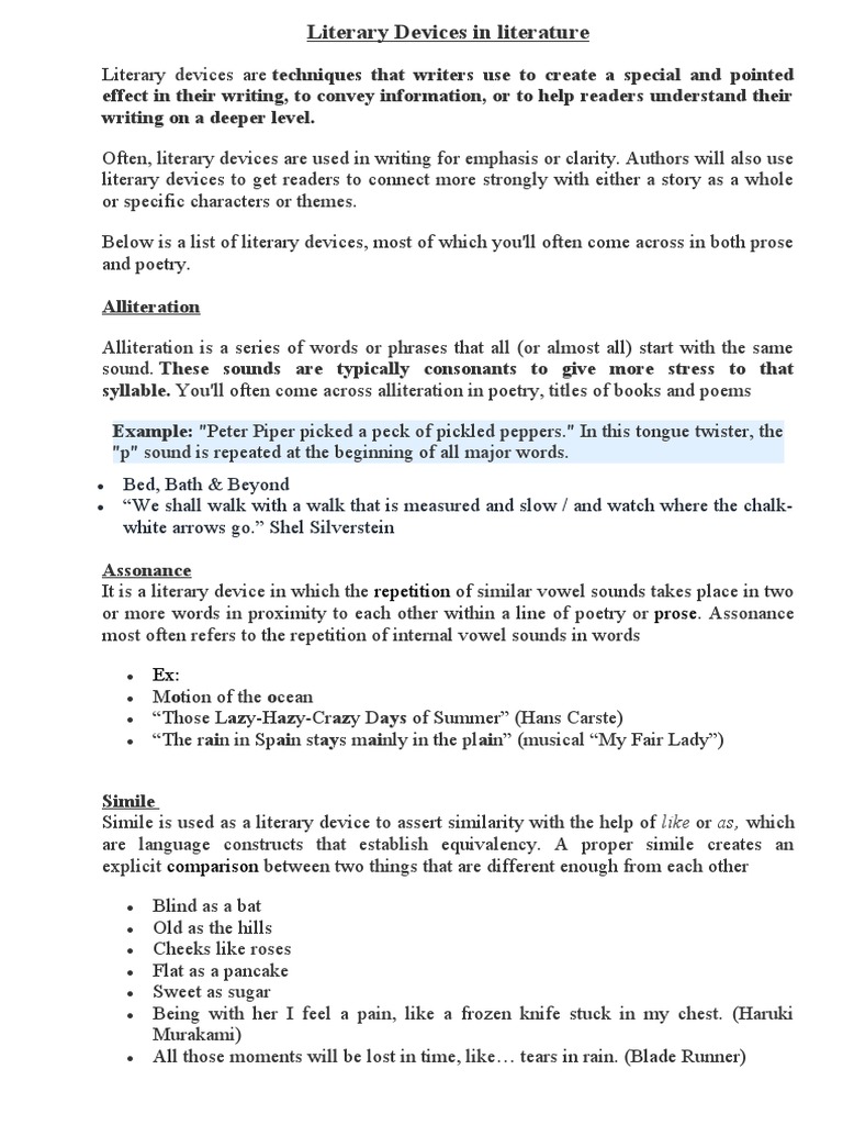 Literary Devices | PDF | Irony | Poetry