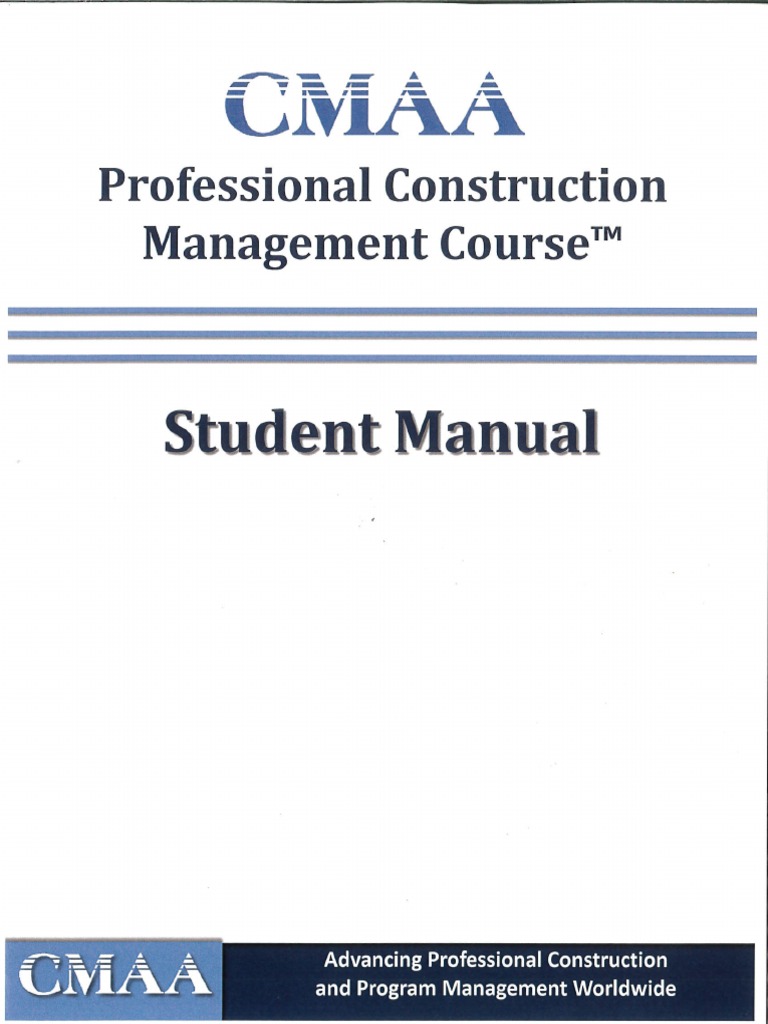 Proffesional Construction Management Course Student Manual | PDF