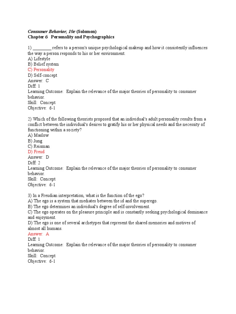 Personality and Consumer Behavior Insights | PDF | Id | Behavior