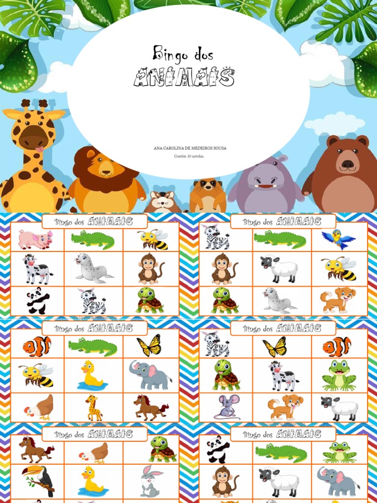 Coleção Professora Ana Carolina - Jogo de Bingo Dos Animais | PDF