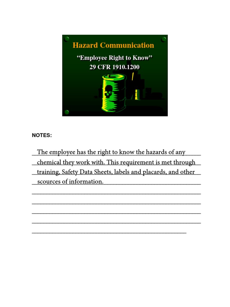 3.8 Hazard Communication | PDF | Dangerous Goods | Occupational Safety ...