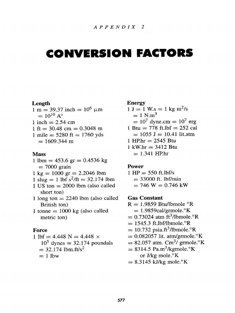 Conversion Factors Table | PDF | Pascal (Unit) | Pressure