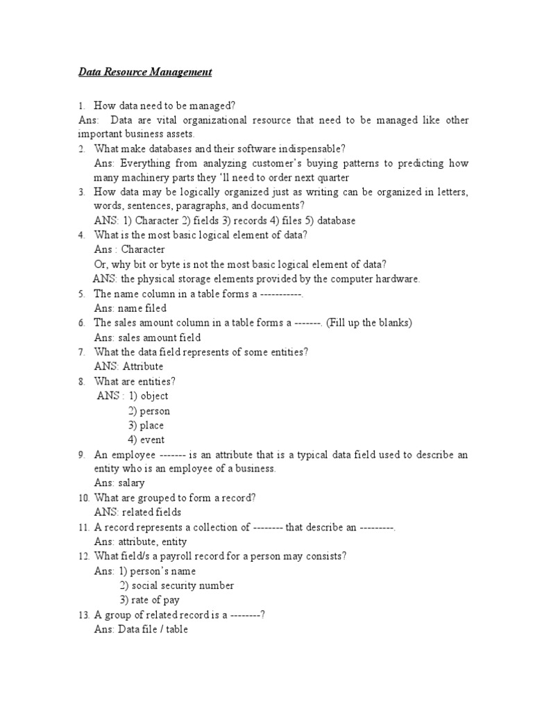 Data-Resource-management | PDF | Databases | Data Warehouse