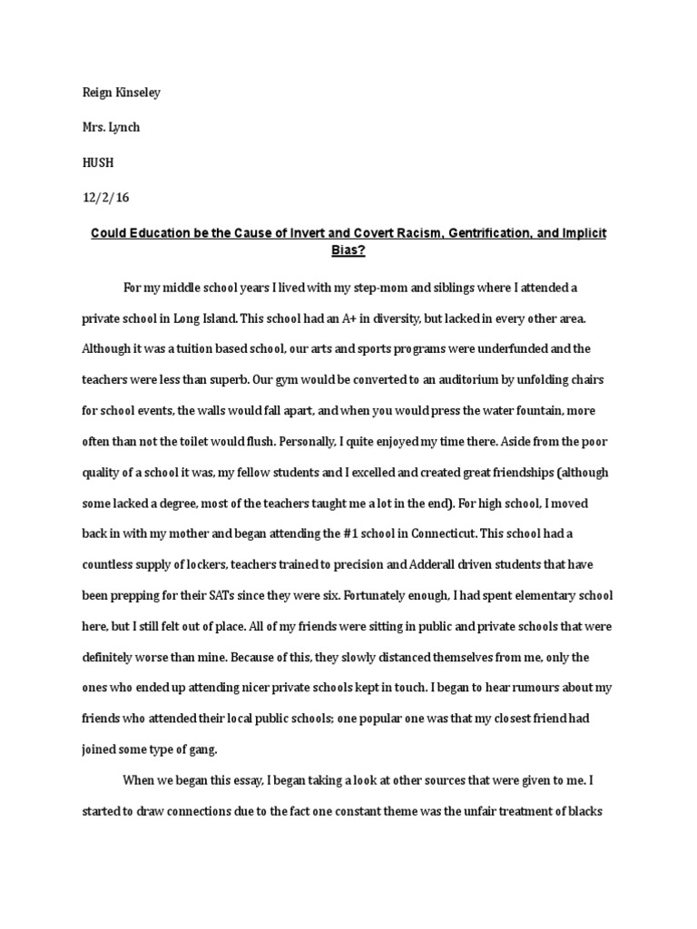 Exploratory Essay - Education | PDF | Racial Segregation In The United ...