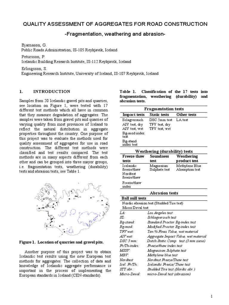 Quality Assessment of Aggregates For Road Construction - Fragmentation ...