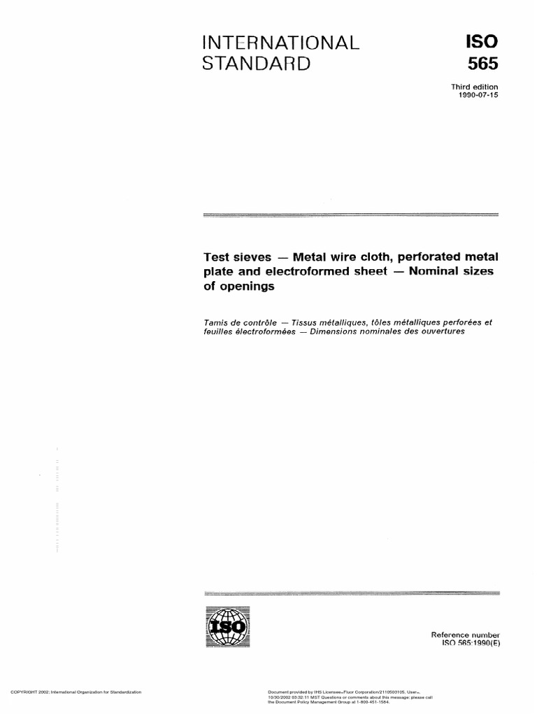 Iso 565 | PDF | International Organization For Standardization