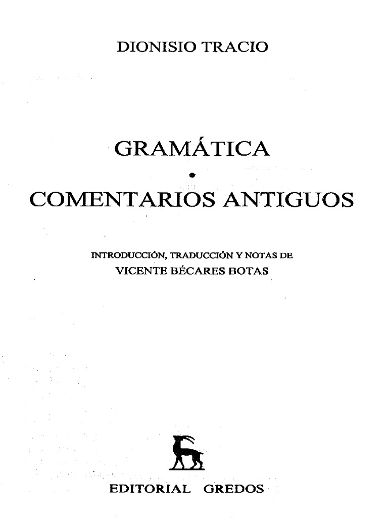 Dionisio Tracio - Gramática | PDF