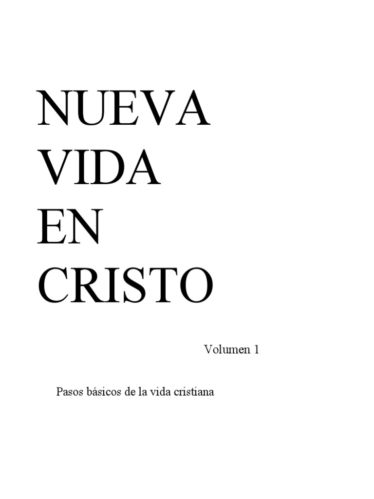 Nueva Vida En Cristo 1 Pdf Cristo Título Pecado