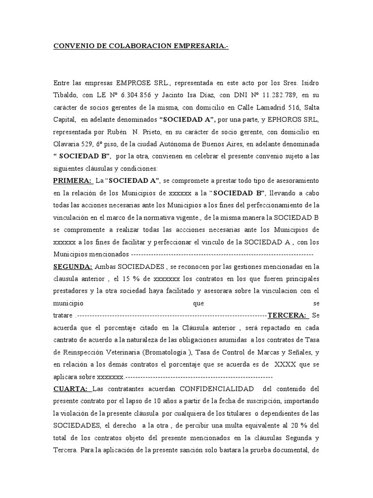 Convenio de Colaboracion Empresaria I | PDF | Gobierno | Justicia