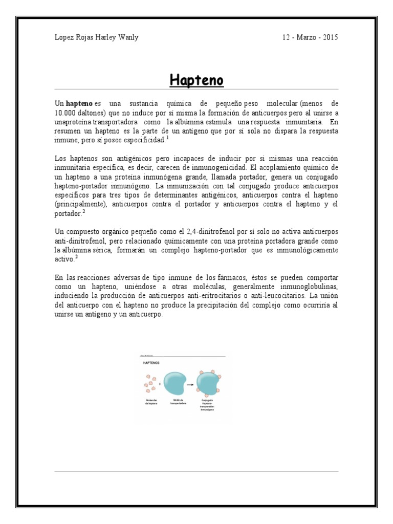 Hapteno | PDF | Antígeno | Anticuerpo