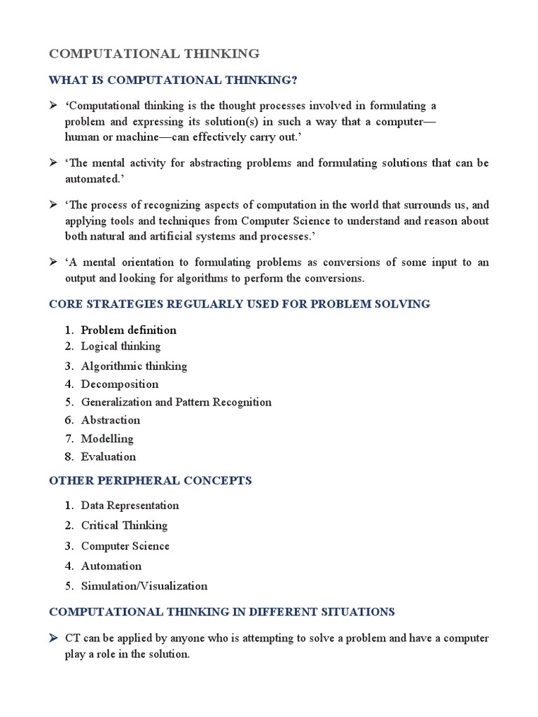 What Is Computational Thinking? | PDF | Thought | Inductive Reasoning