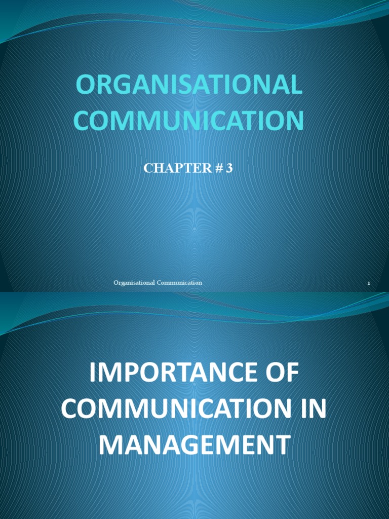 Organisational Communication: Chapter # 3 | PDF | Communication | Self ...