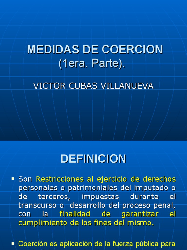 LAS MEDIDAS DE COERCION 1era. Parte | PDF | Mandato | Derecho penal