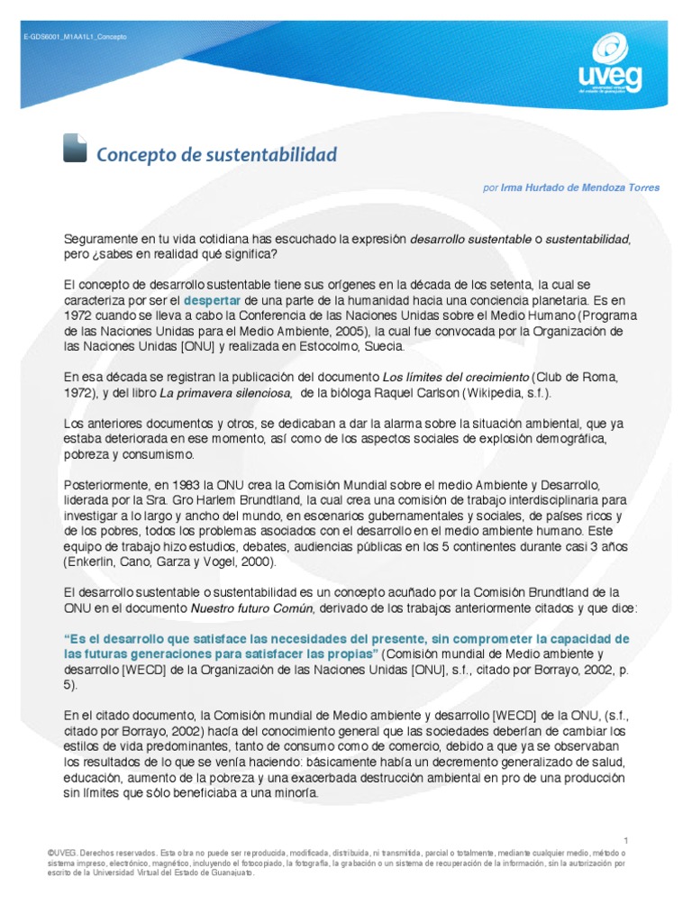 Concepto de Sustentabilidad | PDF | Sustentabilidad | Desarrollo sostenible
