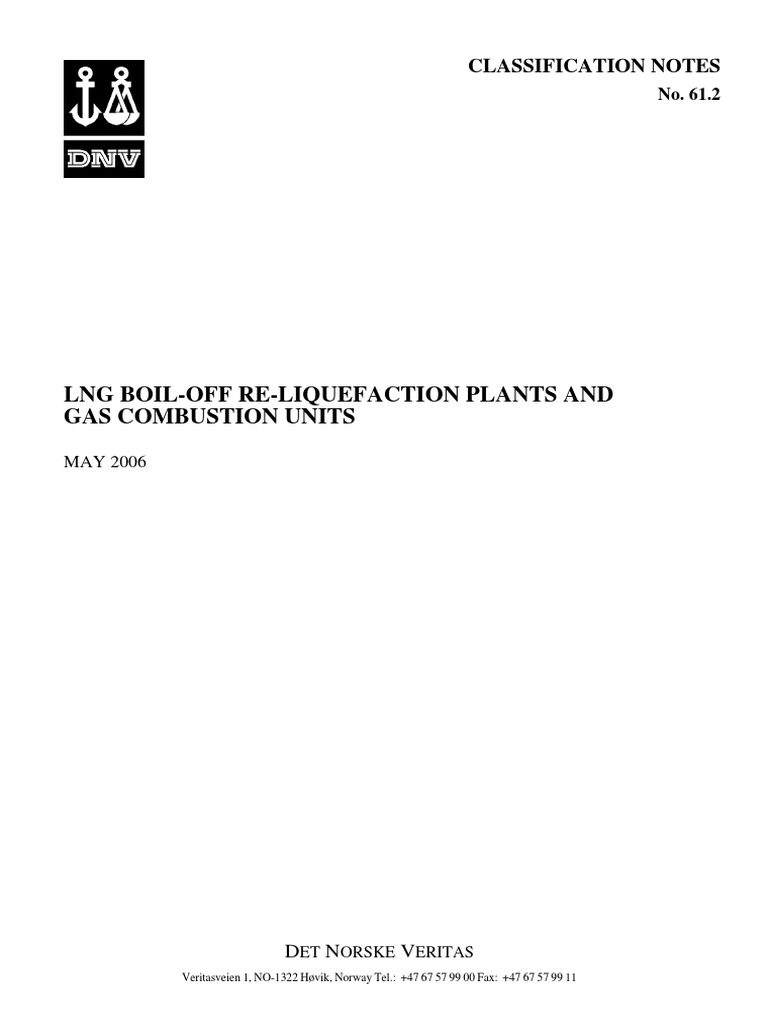LNG Boil-Off Re-Liquefaction Plants and Gas Combustion Units | PDF ...