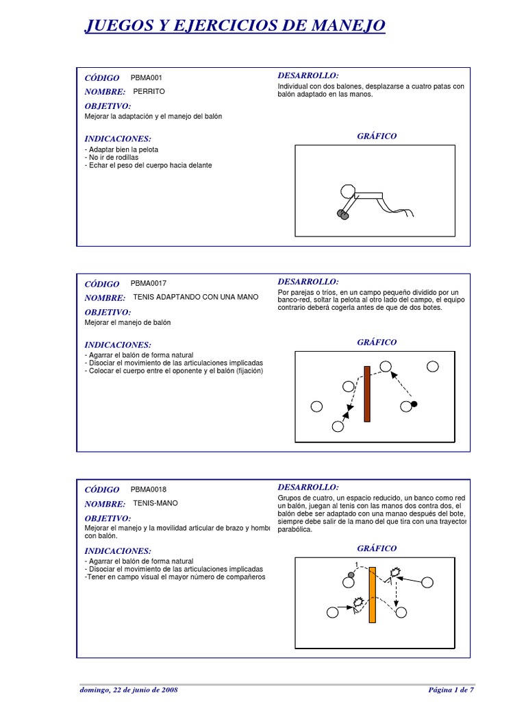 Ejercicios de Manejo de Balón Adaptado | PDF | Hombro | Pelota