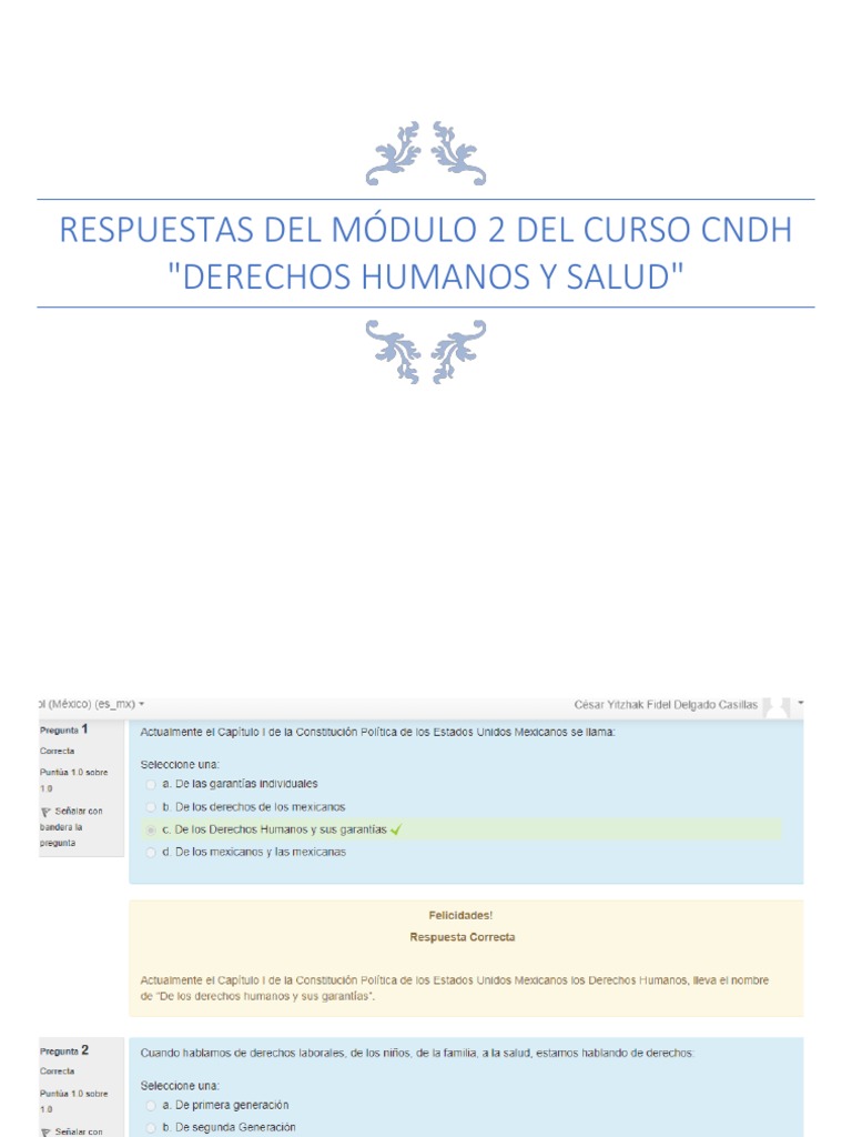 Respuestas Del Módulo 2 Del Curso CNDH | PDF