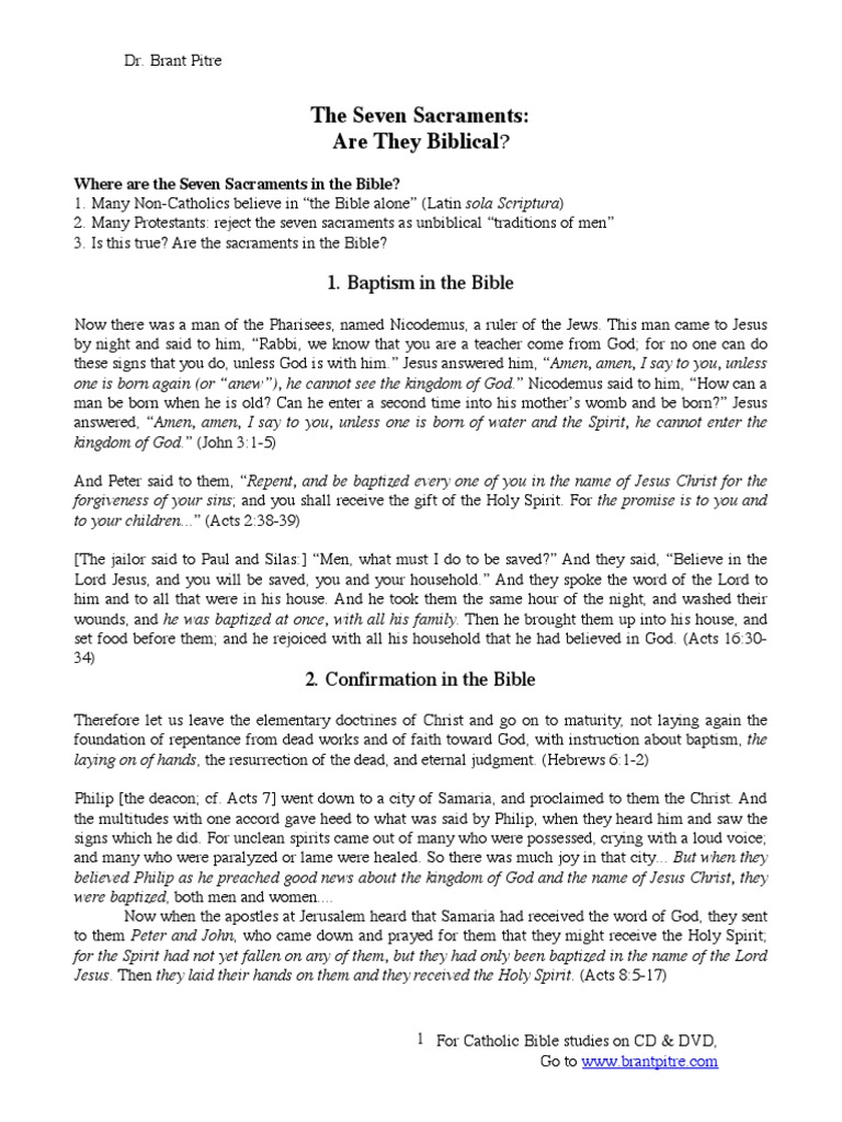 The Seven Sacraments: Are They Biblical | PDF | Baptism | Aaron