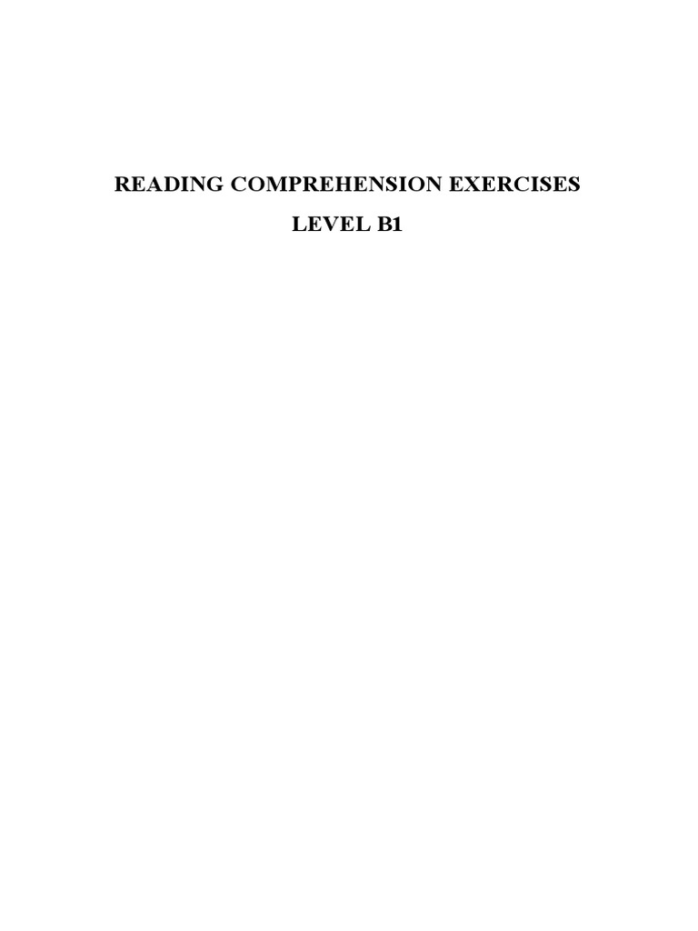 Reading Comprehension Exercises Level B1 | PDF | Writers | Romeo And Juliet