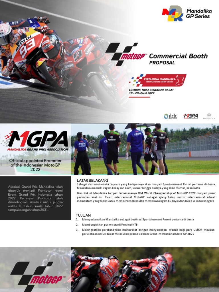 MOTOGP COMMERCIAL BOOTH PROPOSAL Sudah Termasuk Pajak | PDF