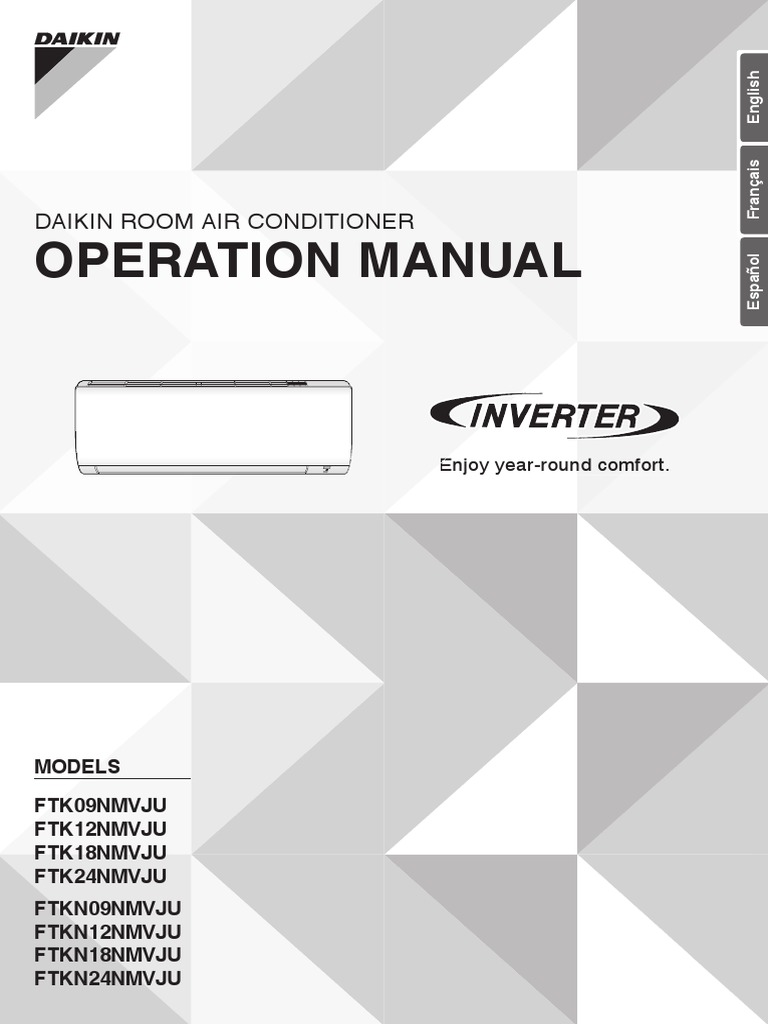 Operation Manual: Daikin Room Air Conditioner | PDF | Air Conditioning ...